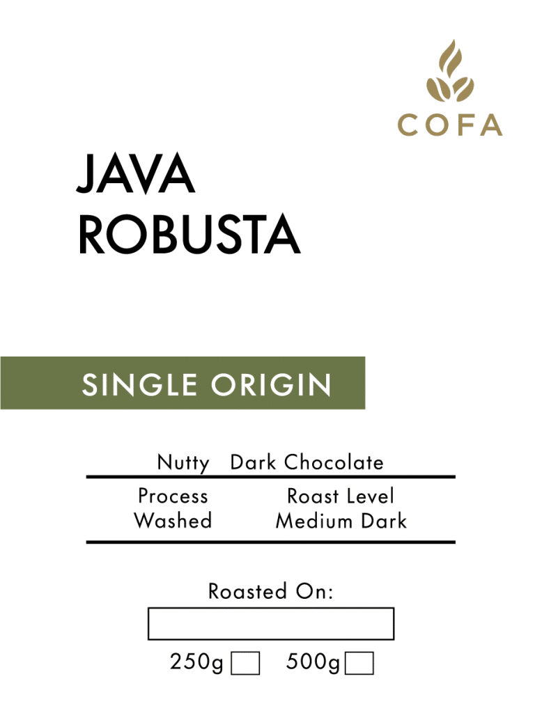 Buy Java Robusta EK Roasted Coffee Beans Online Malaysia - COFA Store